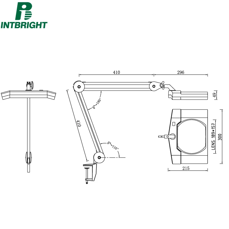 Large Glass Magnifier Lens Medical Inspection Led Magnifying Lamp Salon ...