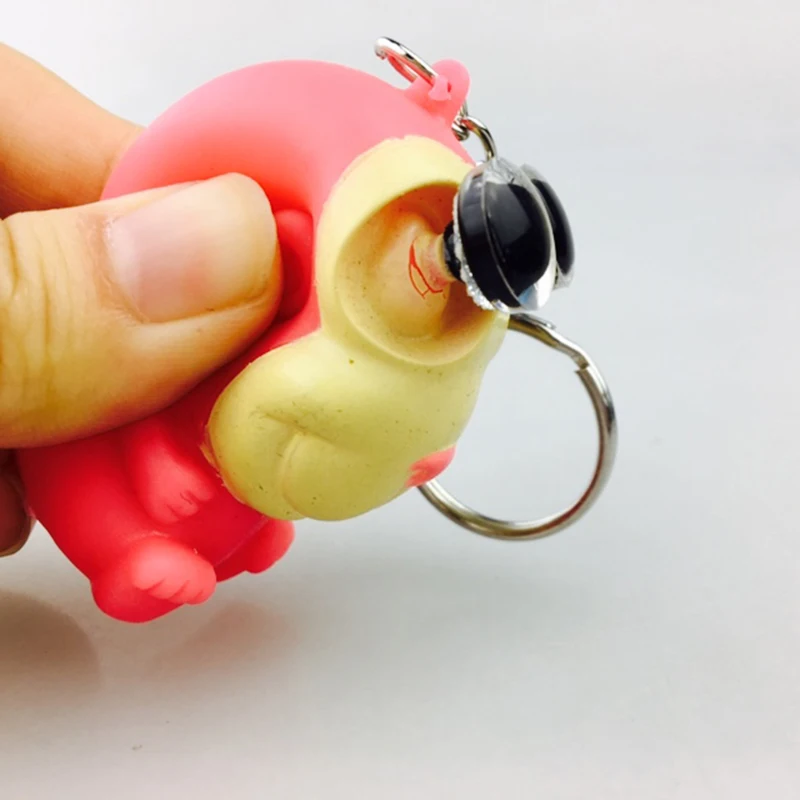 Novelty Animal Squeeze Popper Keychains Glitter Eyes Popper Monkey ...
