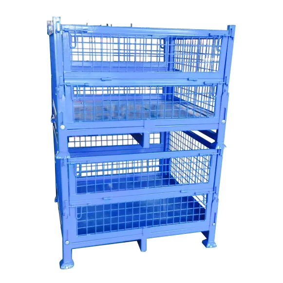 Heavy Duty Collapsible Mesh Box Metal Steel Crates Industrial Steel ...