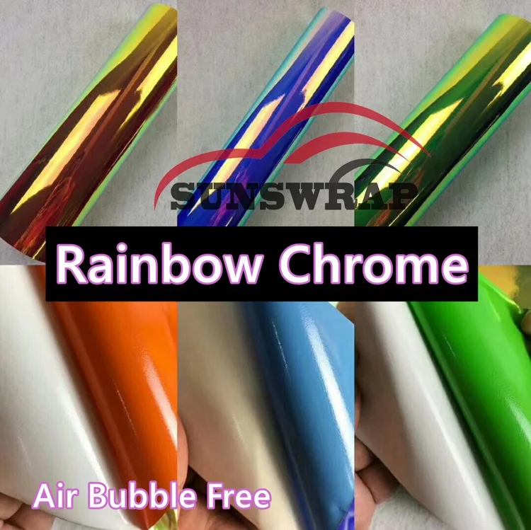 2018 Rainbow Chrome Vinyl Wrap For Sticker Car Design - Buy Rainbow ...