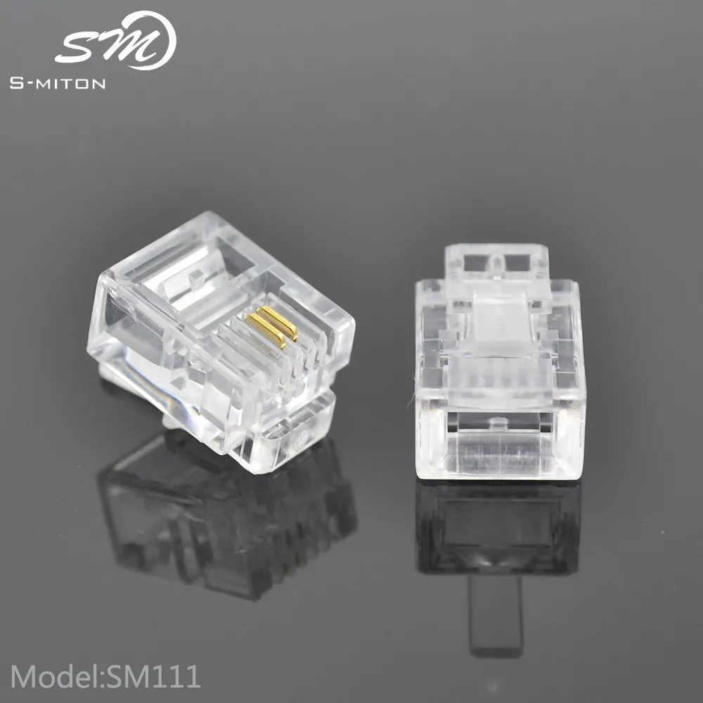Transparent Color 6 Pin Modular 2 Core Rj 11 Connector - Buy Rj 11 ...