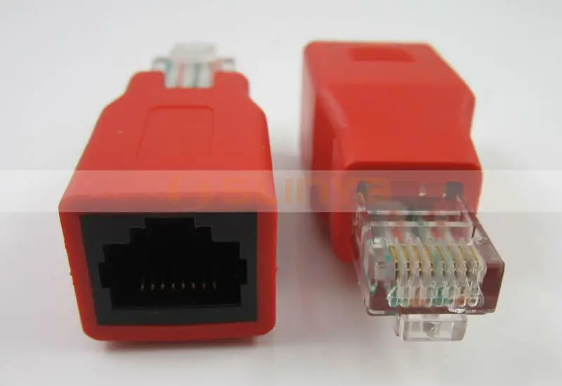 Network Male To Female Rj45 Adapter Extension Connector Straight Thru ...