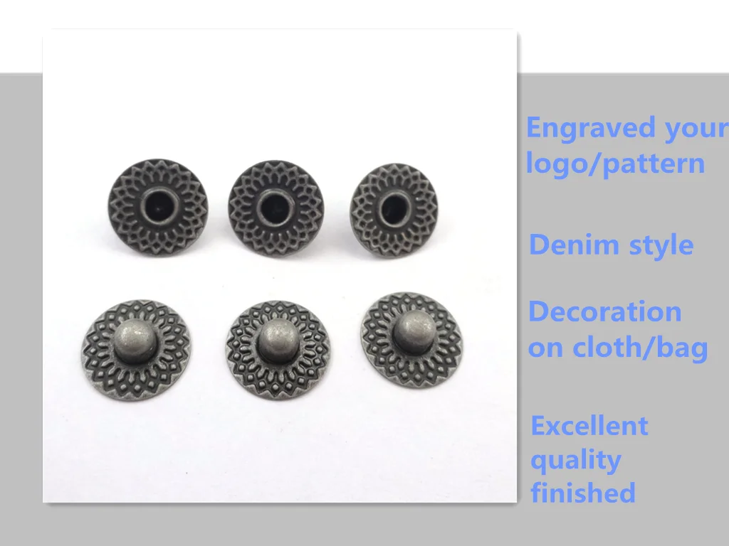 New Design Custom Logo Metal Denim Button Rivet - Buy Denim Button ...