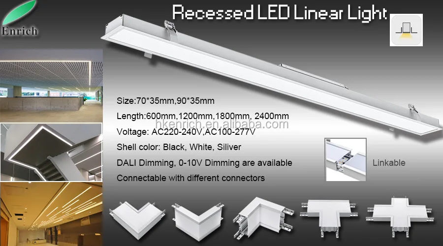 Recessed Mount Aluminum Profile / Led Linear Strip Cabinet Light - Buy ...
