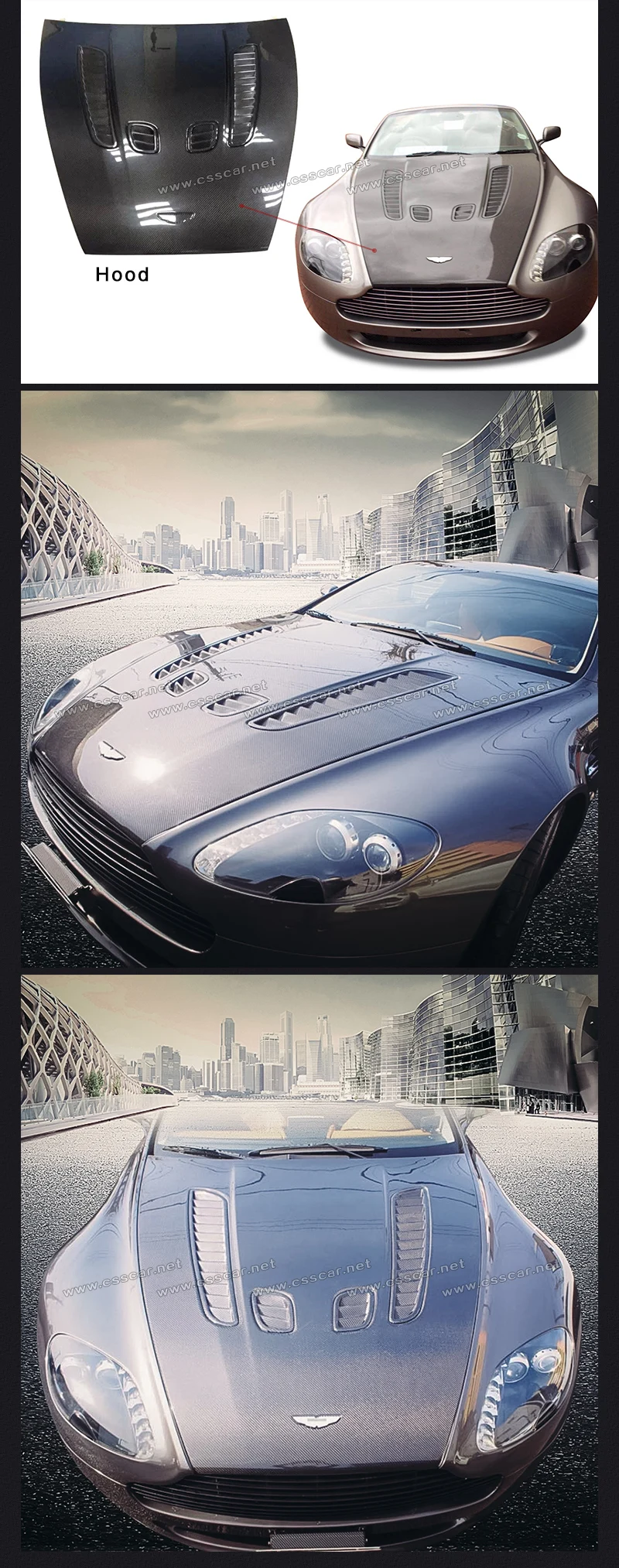 Hot Selling Carbon Fiber Engine Bonnet Hood Cover Body Kits For Aston ...