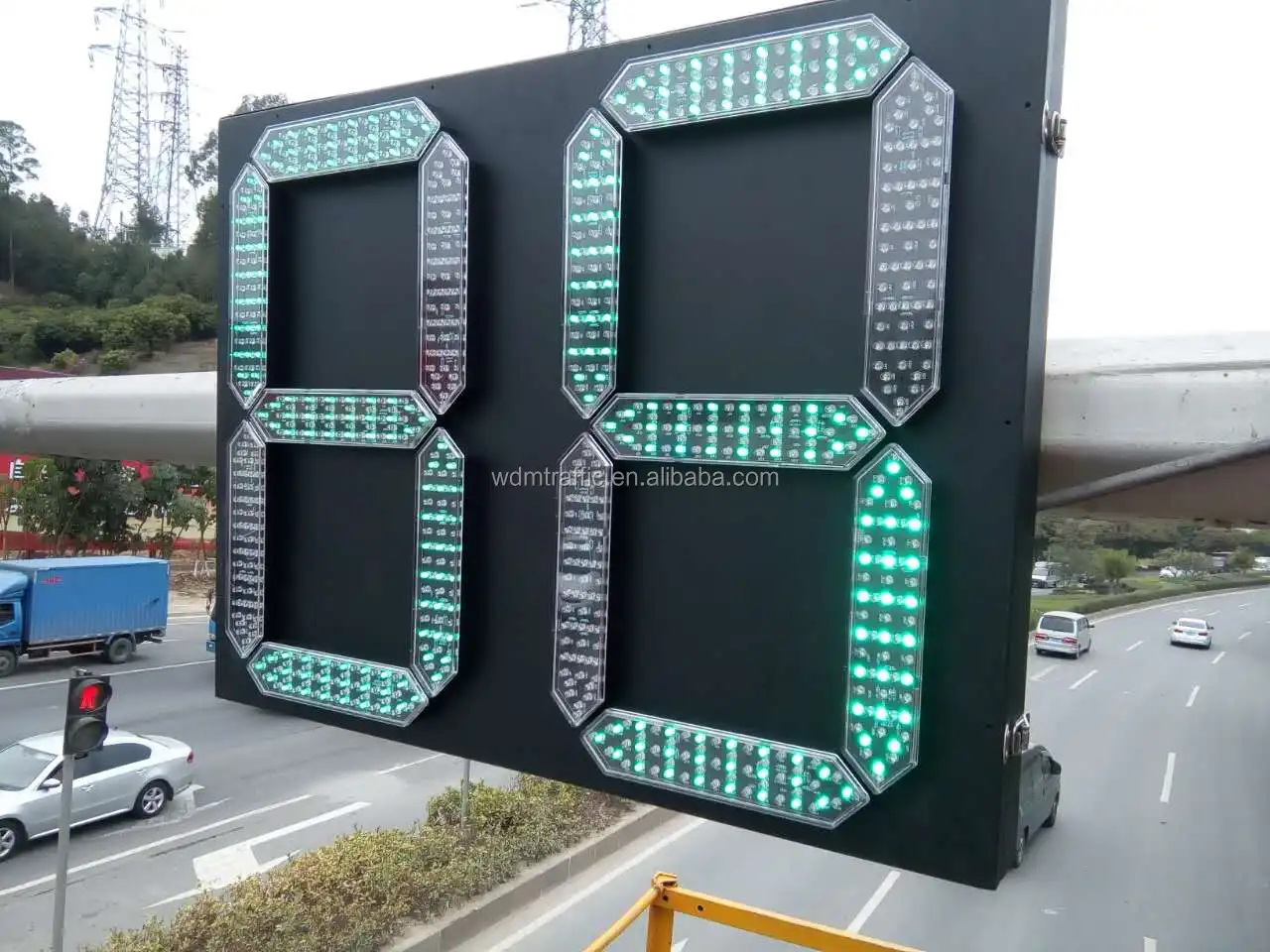 Led Waterproof Two Color 2 Digital Led Traffic Signal Light Countdown ...