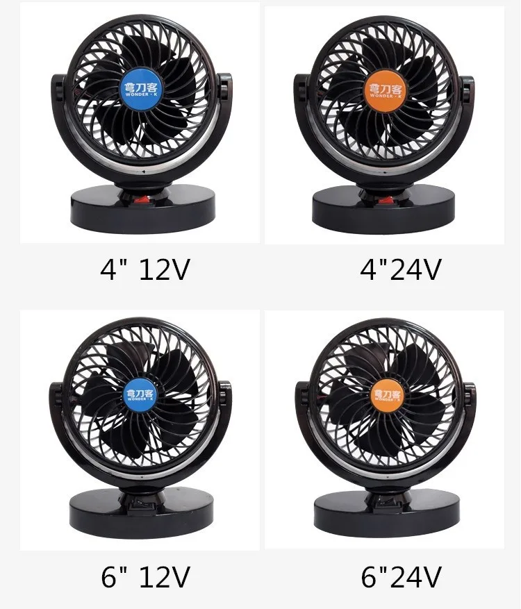 Ac 360 Rotating Strong Wind Air Cooling Fan Dc 12v Vehicle Car Desktop ...