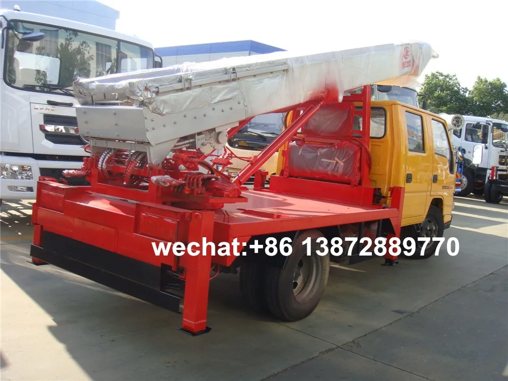 Cheapest Price New Chinese Jmc Crew Cabin Truck Mounted Lifting Ladder ...