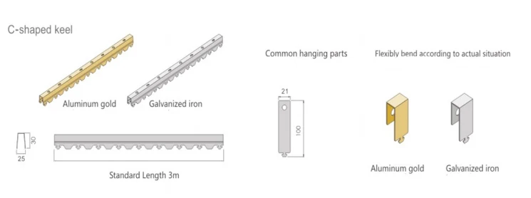 Metal Strip Ceiling Detail - Aluminum for Indoor/outdoor