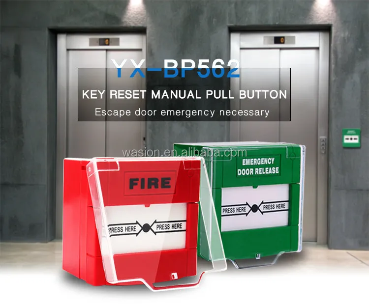 Key Reset Emergency Door Release Manual Call Point With Transparent ...
