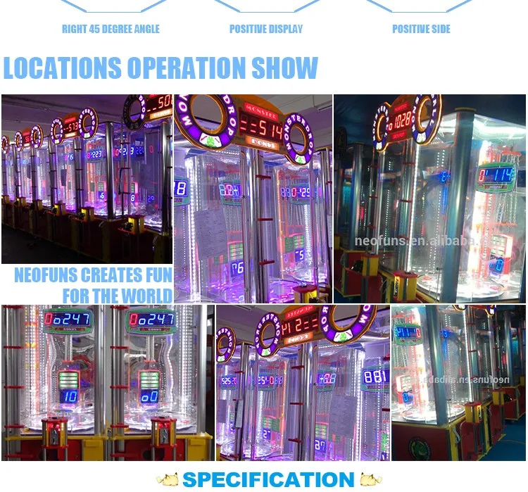 Popular Monster Drop Coin Operated Arcade Game Machine - Oem Available