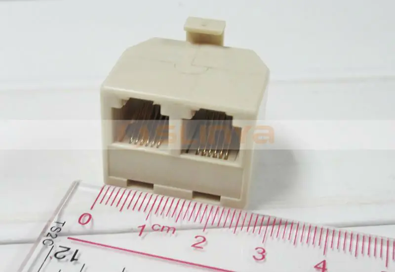 6p6c Telephone Splitter Rj12 Plug To Dual Rj12 Jacks - Straight - Buy ...