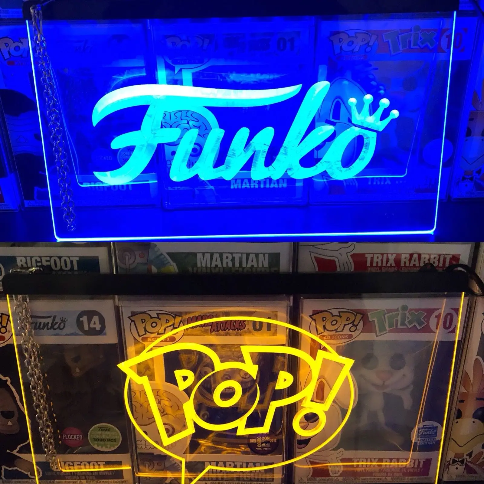2 Funko Pop Led Neon Acrylic Signs Display Vaulted Limited Edition ...