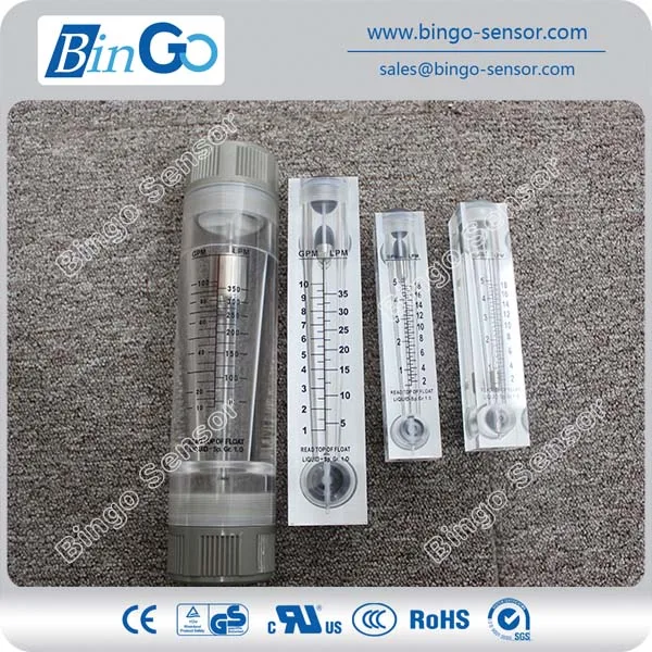 Inline Water Flow Meter GPM Rotameter - Bingometer VAF-15S25S