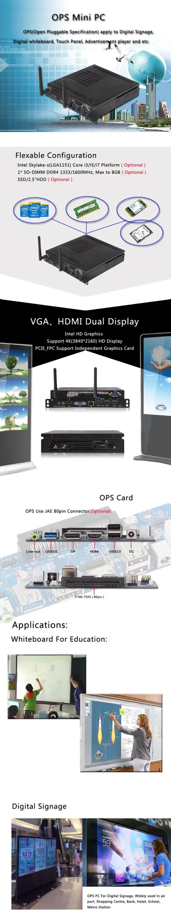 Intel H81 Ops Computer Player With Intel 80pin Ops Pc Connector For All ...