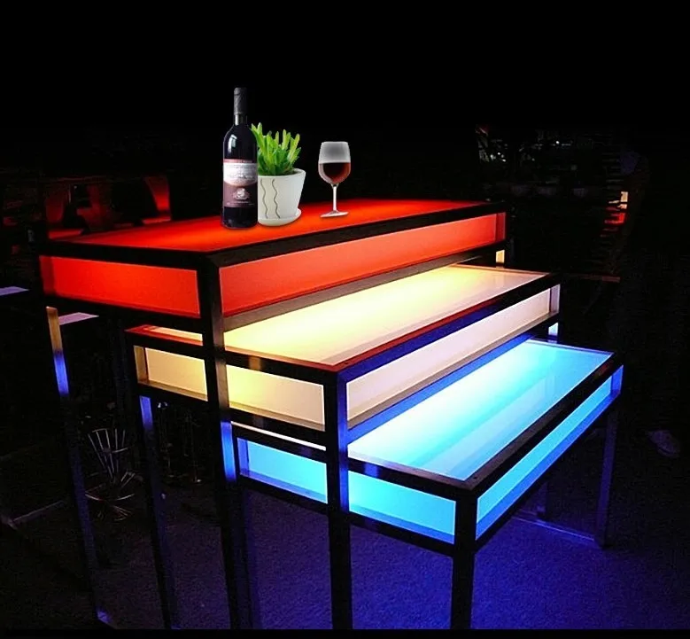 Led Light Folding Table Top Rectangle Buffet Decoration Buffet Table ...