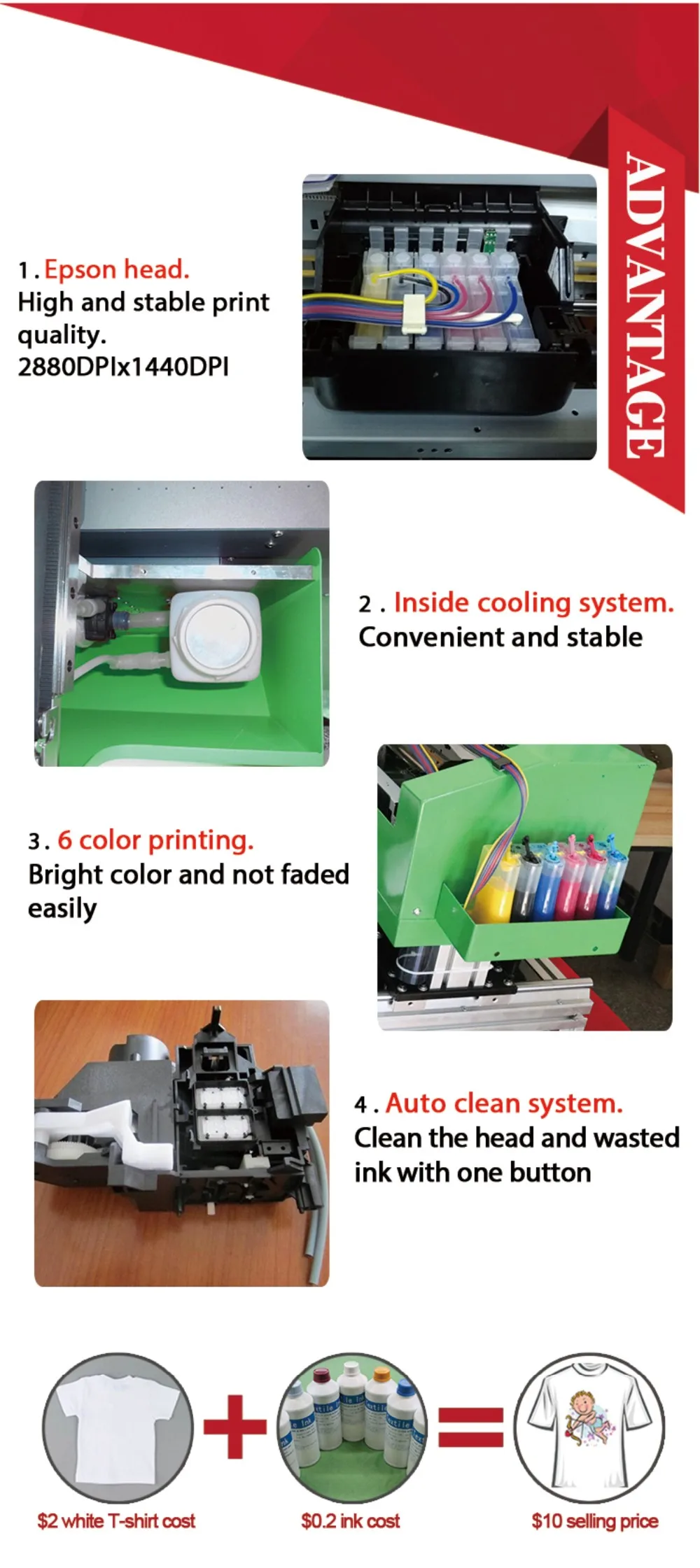 Cheap T-Shirt Print Machine - A3 DTG Printer for T-shirts