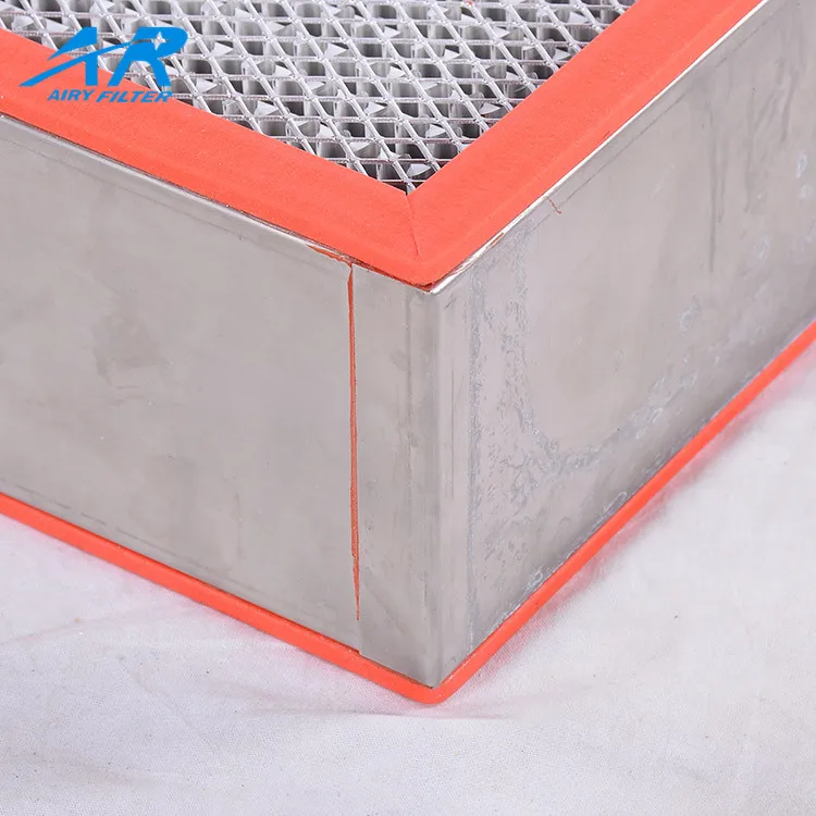 High Temperature Resistance H13 H14 Pleat Frame Panel Hepa Filter H14 ...