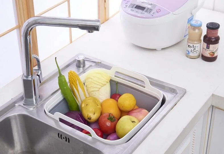 Fruits And Vegetables Washing Bucket Silicone Collapsible Sink - Buy ...