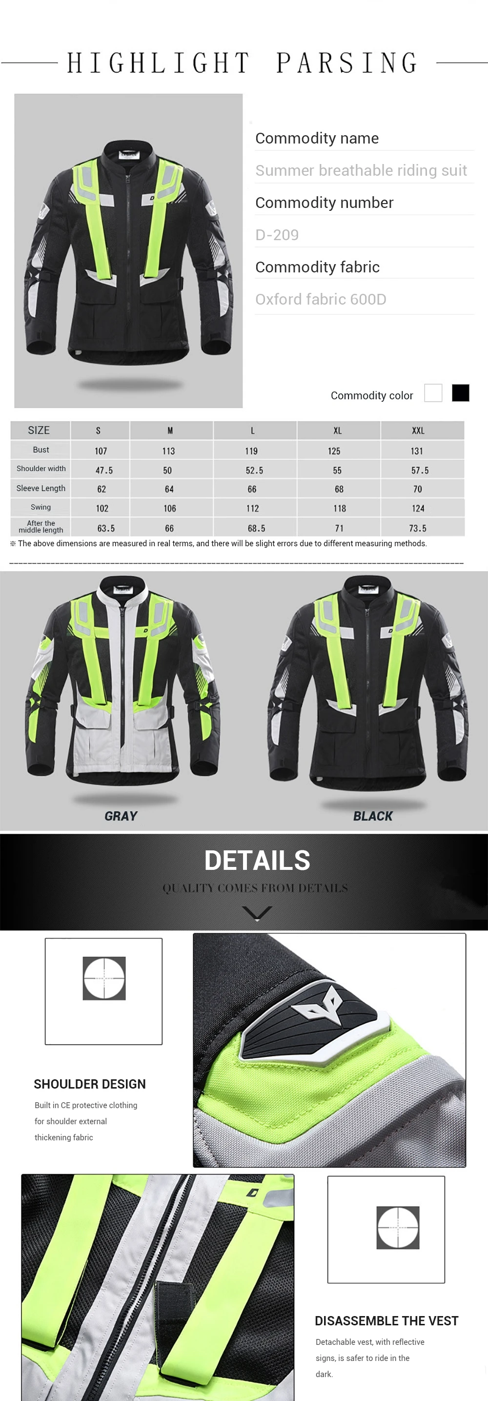 Duhan Breathable Motorcycle Jacket Men Reflective Motorcycle Riding ...