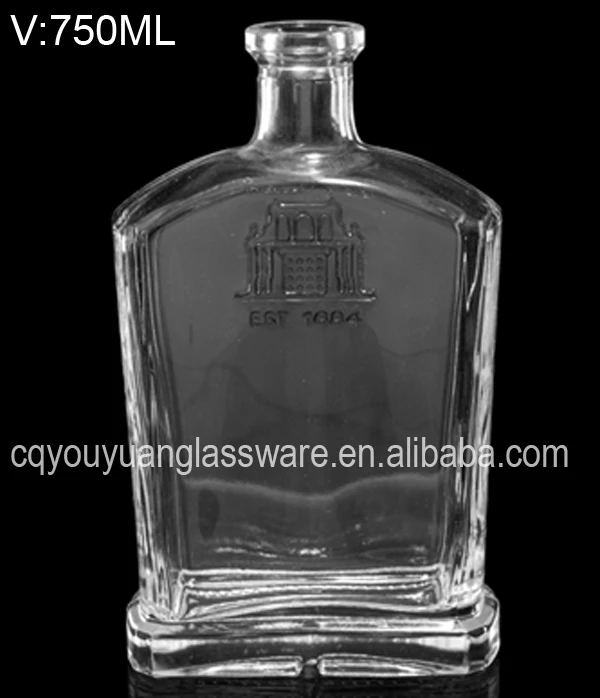 Pure Pisco Liquor Glass Bottle Rectangular Empty Vodka Bottle 750ml ...