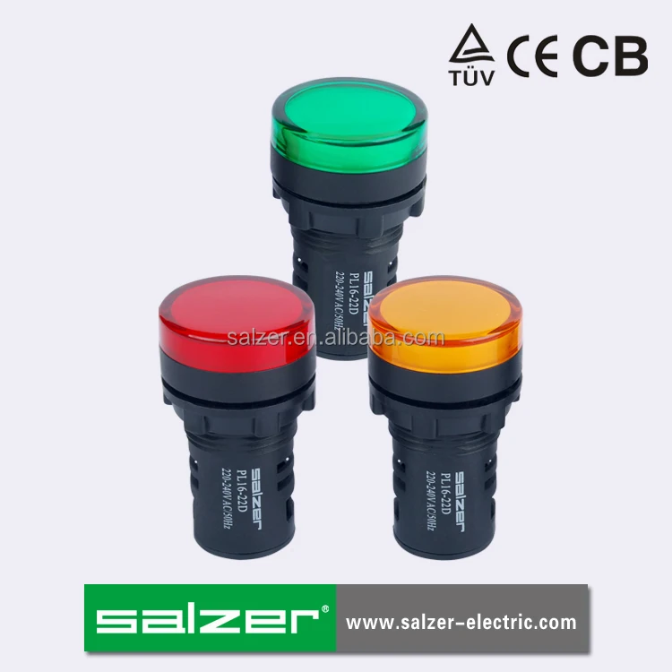 Salzer Pl16-22d Dia 22mm Led Indicator Lamp,Pilot Lamp,Signal Light Red ...