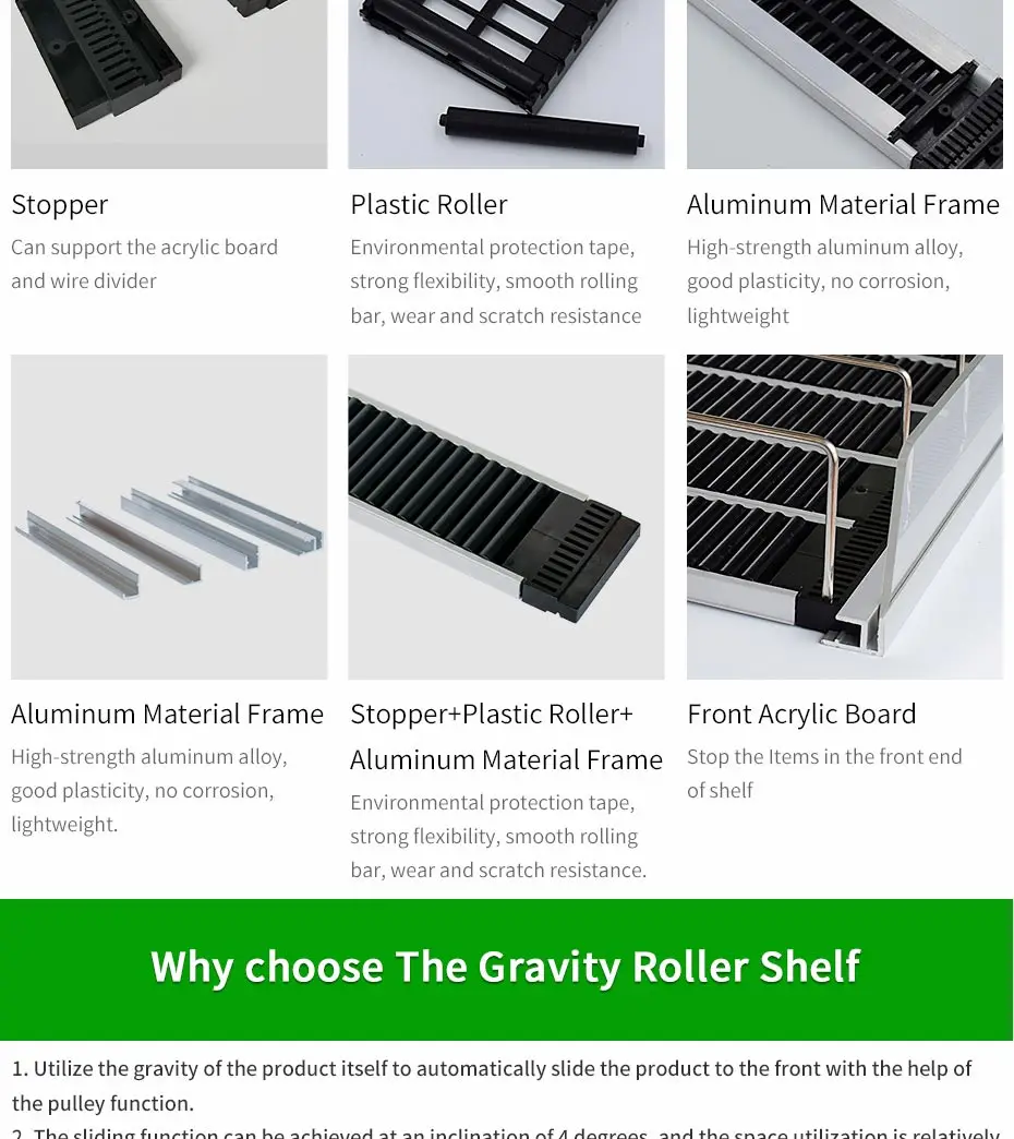Gravity Feed Shelf System for Efficient Supermarket Racking
