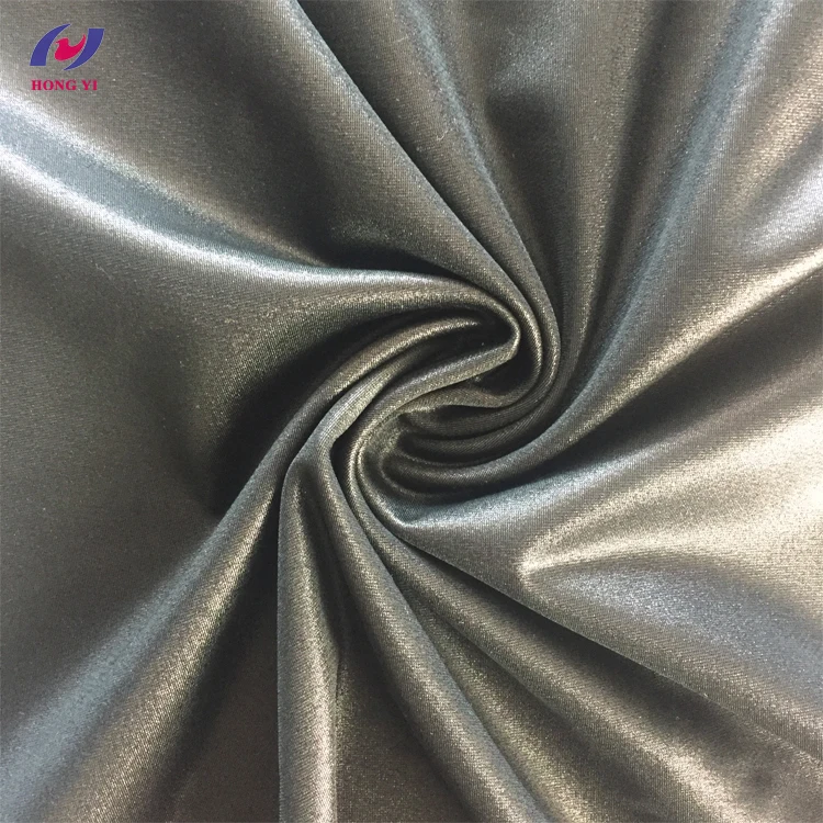 Custom Printed Silver 100% Polyester Plain Tricot Coated PU Fabric ...