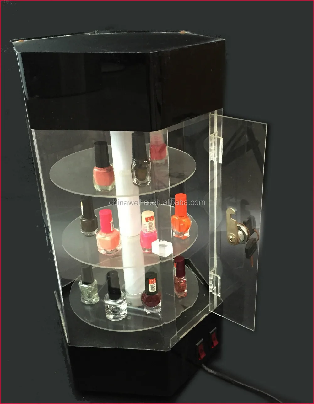 Rotating Clear Acrylic Countertop Lighted Display - Buy Acrylic Display ...