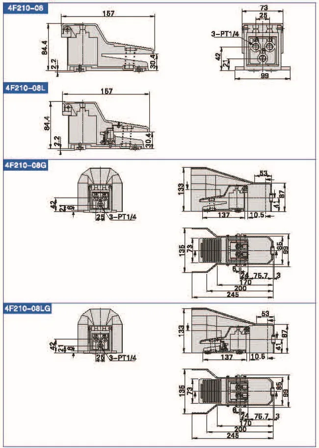 Foot Operated Foot Valve 4F210-08 - Medium Pressure Control
