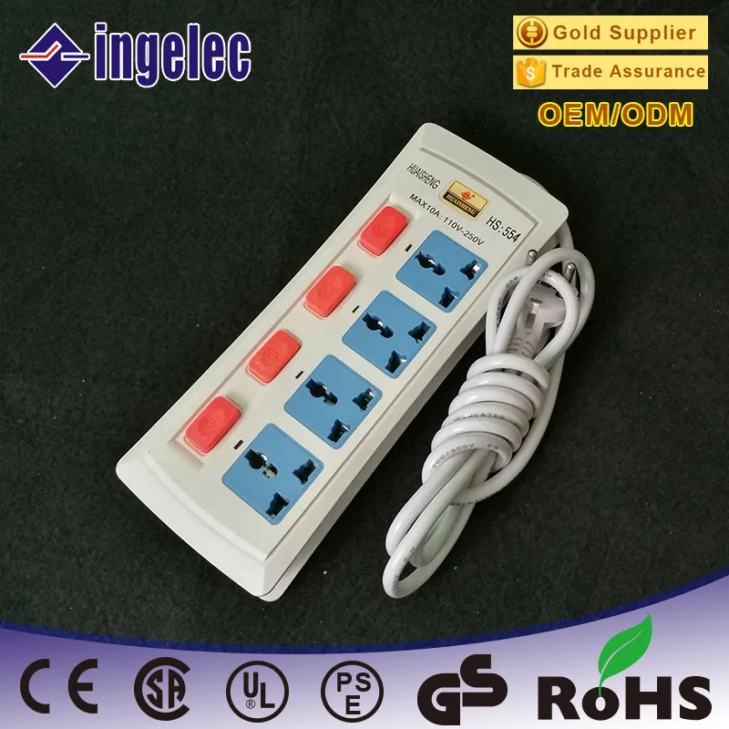 Multiple Power Socket 3m Wire Color Multi Outlet Electrical Extension ...