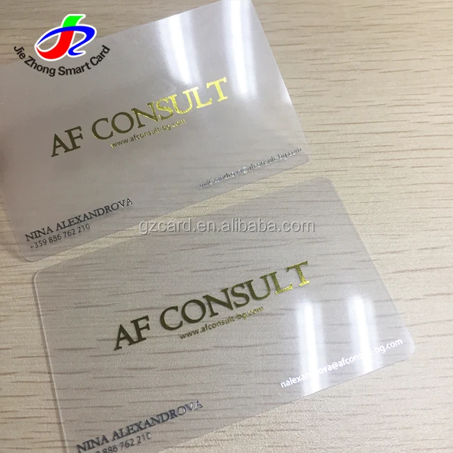Transparent Frosted Gold Foil Plastic Pvc Gift Cards Printing - Buy ...