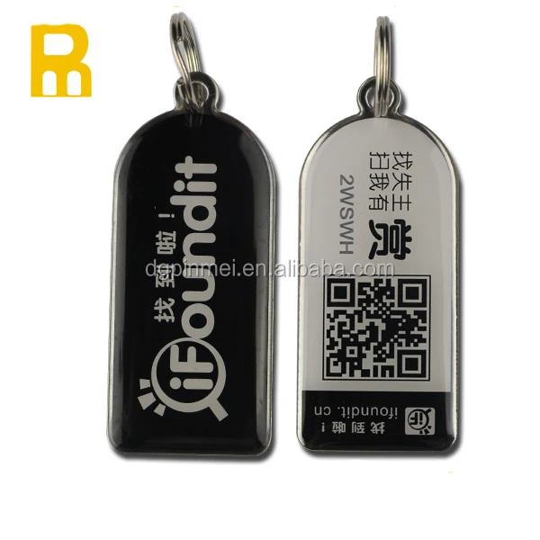 Id Number Barcode Qr Code Keychain Key Tag Custom Logo Key Chain Key ...