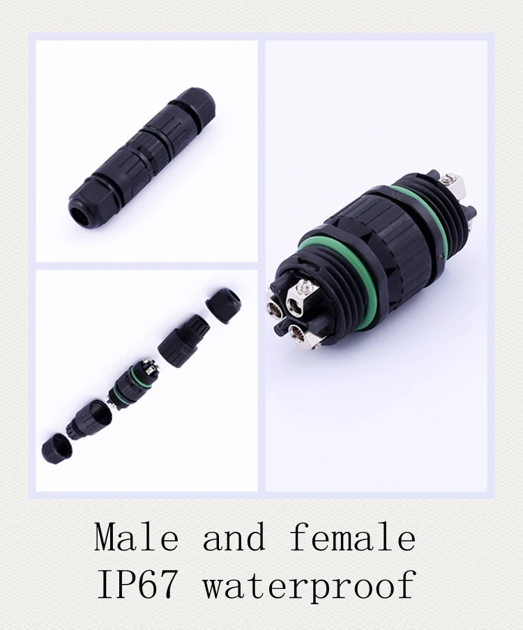 2 Pin 3 Pin Waterproof Wire Connector Ip68 Ip67 Male Female Plug ...
