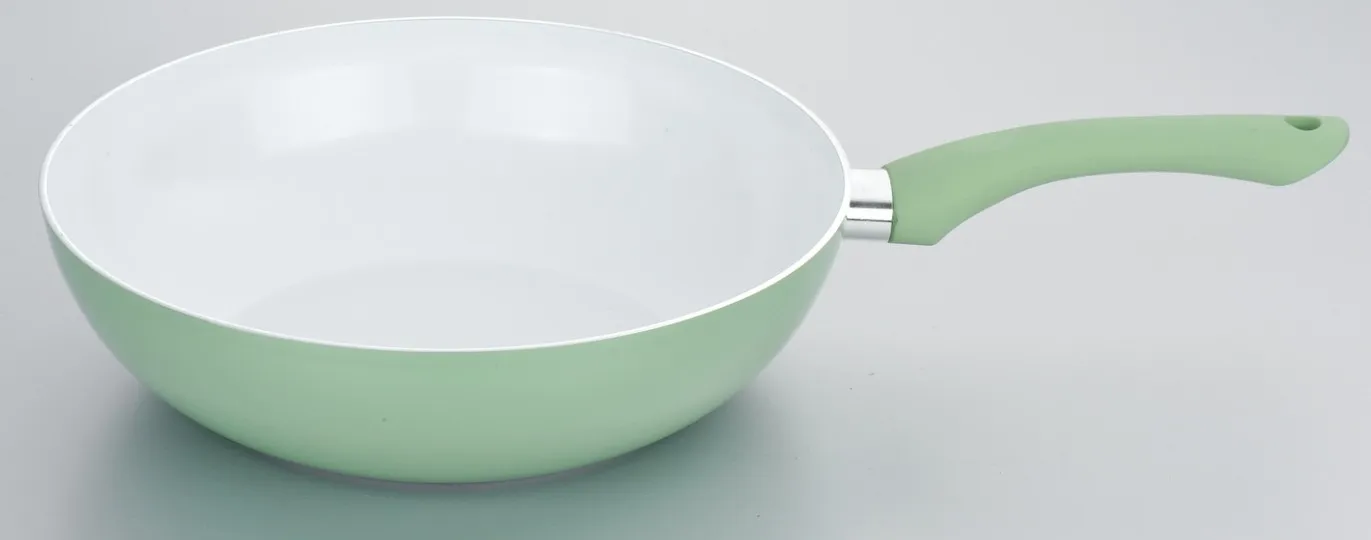 Pressed White Ceramic Coating Aluminum Wok Pan - Buy Wok,Wok Pan ...