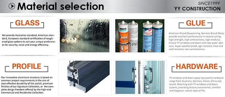 Butt Joint Laminated Glass Fixed Panel Aluminum Corner Window/door with ...