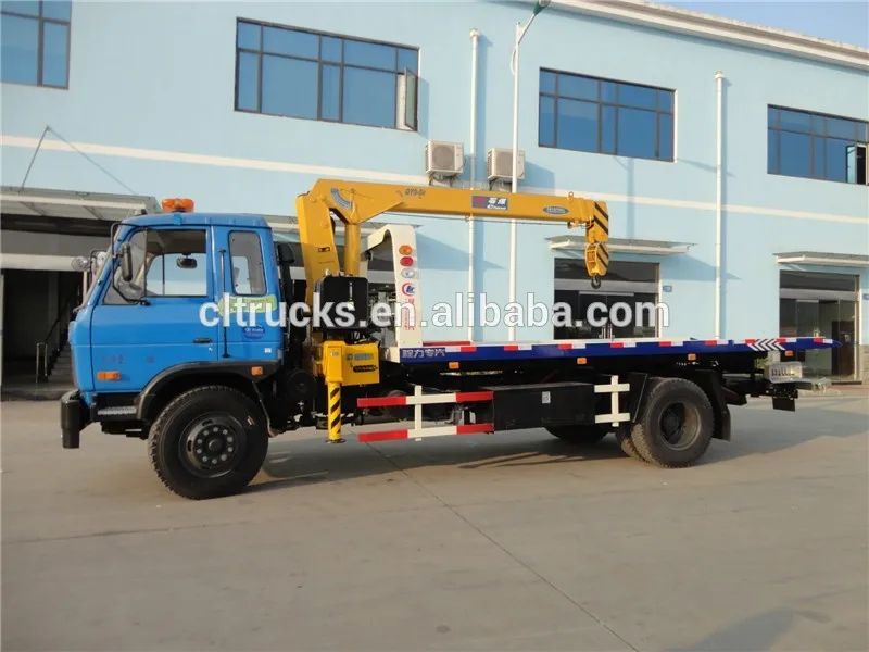 Dongfeng Slide Bed Tow Truck 2 Car Hydraulic Winch Recovery Tilt Slide ...