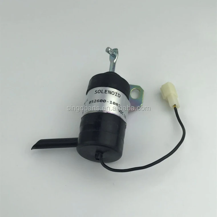 12V Fuel Stop Solenoid 15471-60010 for Kubota Excavators KX161-2, KX101 ...