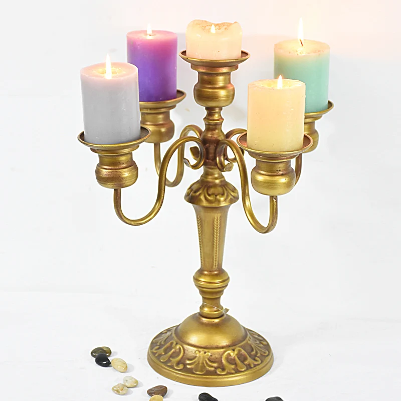 Gold Table Version Retro Rustic Candelabra Centerpieces Wedding