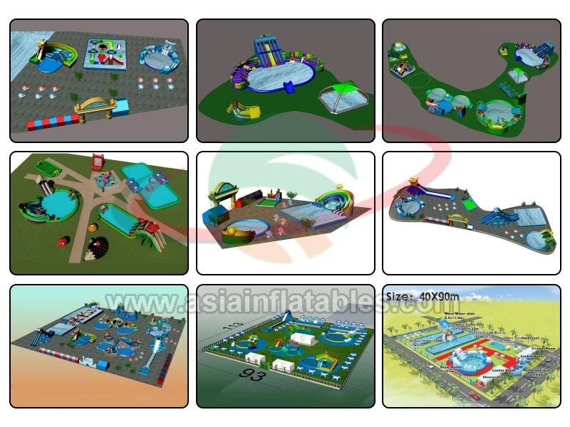 Large Removable Inflatable Water Park - Commercial Project