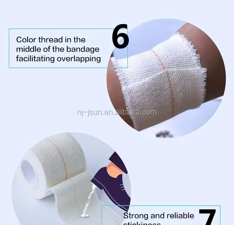 Sports Medical Elastic Adhesive Bandage Strip Linear Tensoplast Cotton ...
