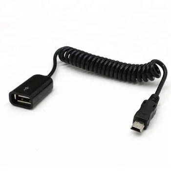 Retractable Spring Coiled Mini Usb Male To Usb A Female Otg Extension ...