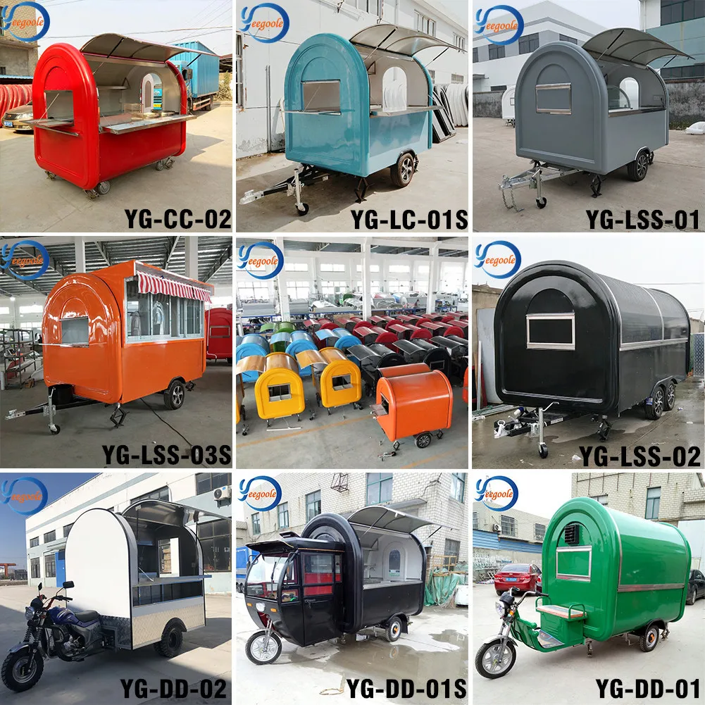 Outdoor Street Retail Food Kiosk Carts Trailer Vans,Pancake Noodle ...