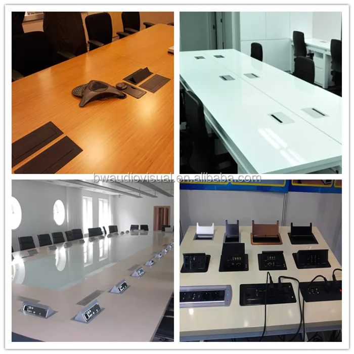 Advanced Aluminium Brush Conference Room Media Hub For Conference Table ...
