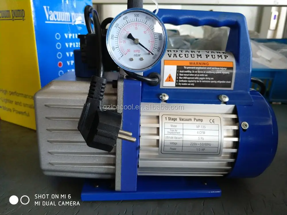 VP135 1/3HP Vacuum Pump with Solenoid Valve & Meter for R410/R407 ...