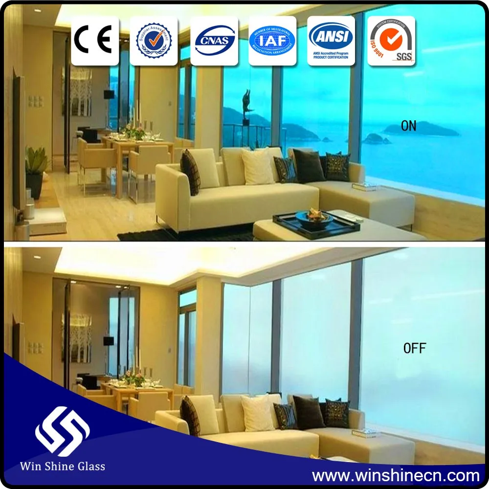 2016 Switchable Colorful Smart Glass Tint / Electric Glass Smart Tint /pdlc Electric Smart Glass ...