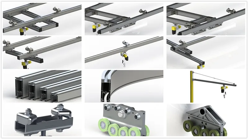 Aluminium Hinge Trolleys Gab Trolleys Hoist For Crane System - Buy ...