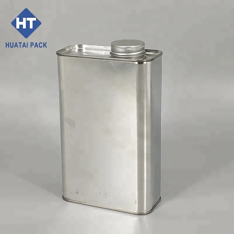 1L Square Oil Tin Can with Squeeze Lid - Synthetic Motor Oil