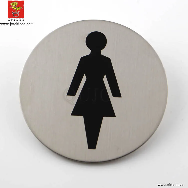 Stainless Steel Toilet Signs - Self Adhesive & Durable