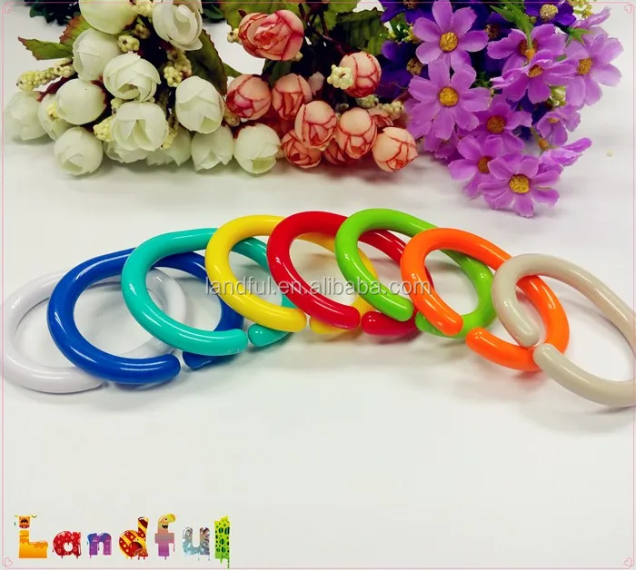 Cute 65mm Plastic Colored Safety Toy Accessories Baby Teether Ring ...